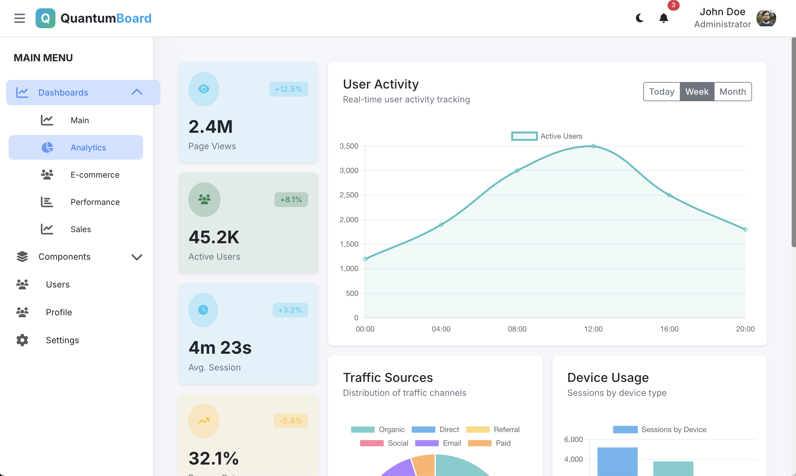 GitHub - dashtheme/quantum-board: Free React Bootstrap Admin Dashboard Template